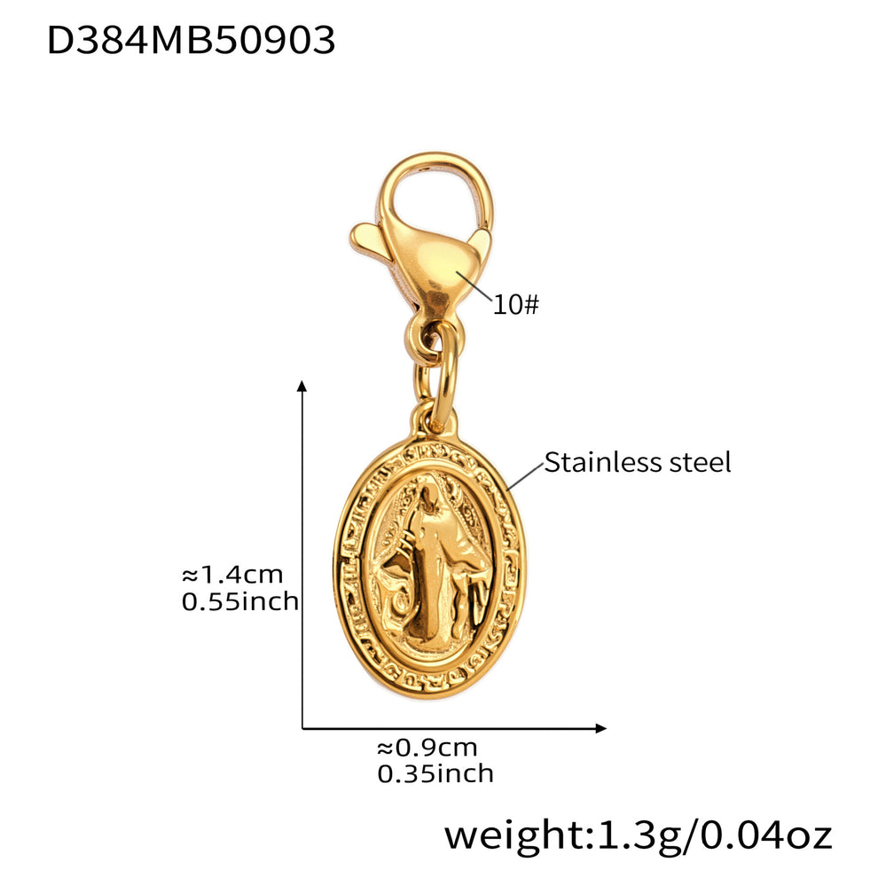 316L Stainless Steel 18K Gold Plated Multi-Charm DIY Necklace ...